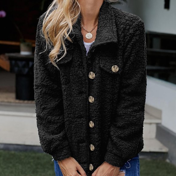 Jackets & Coats | Stylish Cozy Black Sherpa Jacket | Poshmark